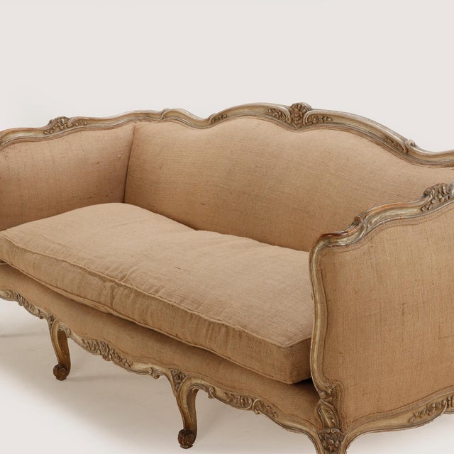 Louis XV Style Even Arm Sofa C 1910 Having a Nicely Carved, Painted ...
