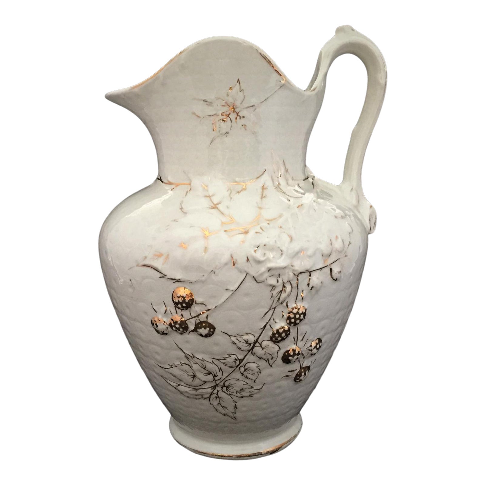 19th Century Tall Royal Ironstone China Water Jug/Pitcher, Embossed ...