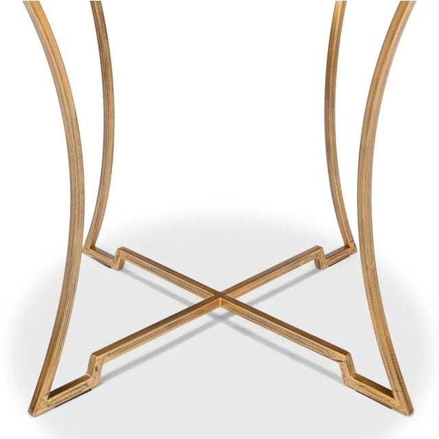 Round Gilded End Table | Chairish