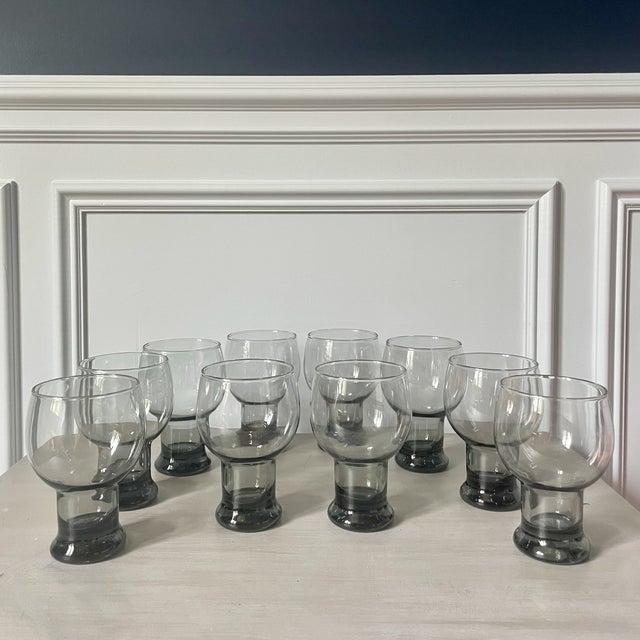 Vintage 1970s Libbey Glass Co. Smoke Stax Tumbler Glasses - Set of 10 ...