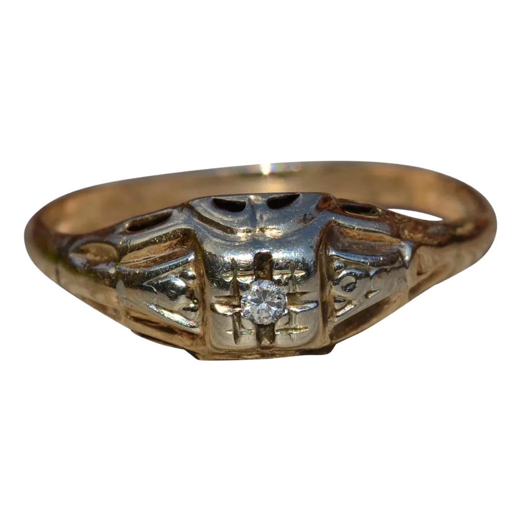 The Palmdale: Antique Late Art Deco Early Retro Engagement Ring With ...
