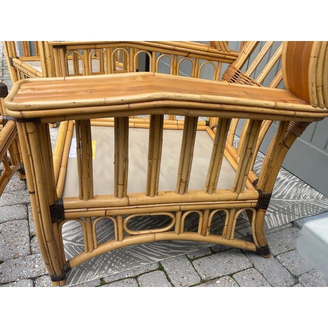 Tropical Coastal Tradewinds Split Reed Club Chair With Ottoman in ...