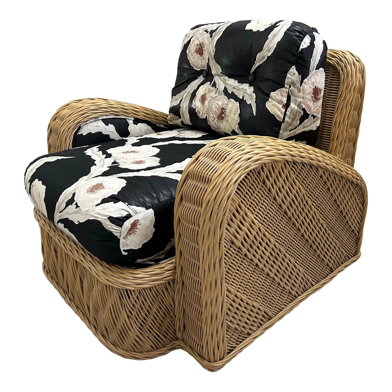Late 20th Century Wicker Steamer Chair by Jay Spectre for Century ...