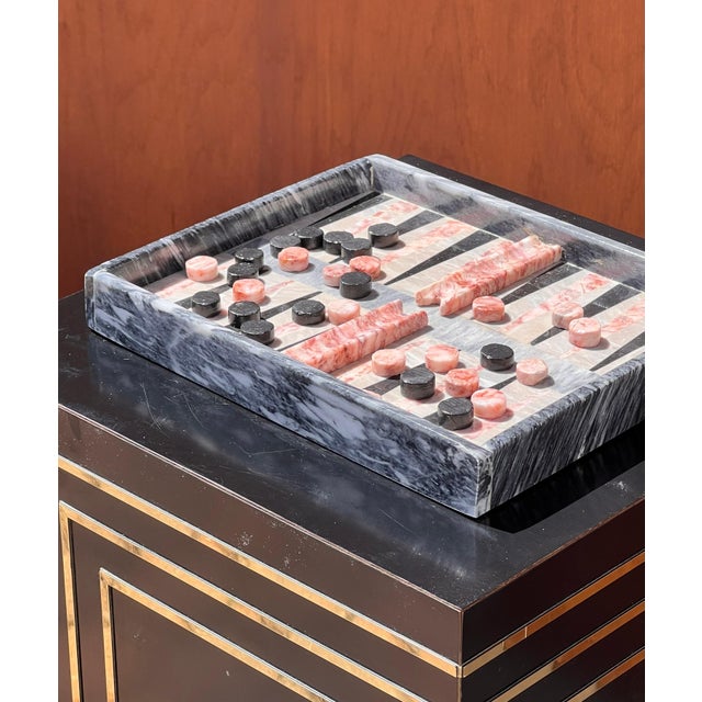 20th Century Marble Backgammon Game Set | Chairish
