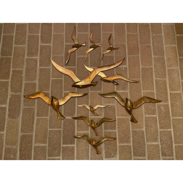 Collection of Mid Century Modern Brass Seagull Wall Hangings- 9 Pieces ...