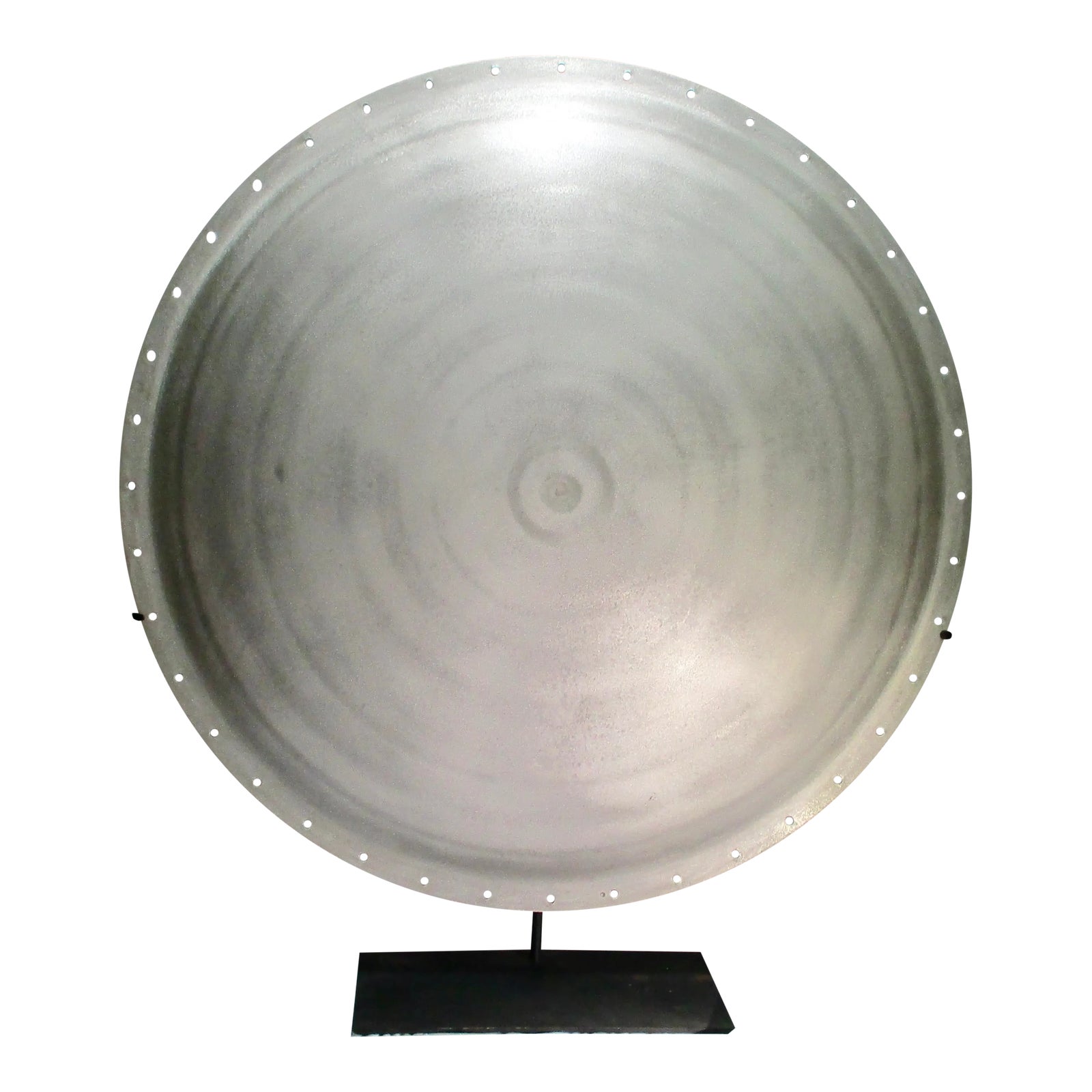 Large 1980s Industrial Buffed Steel Metal Cap as Found Sculpture | Chairish