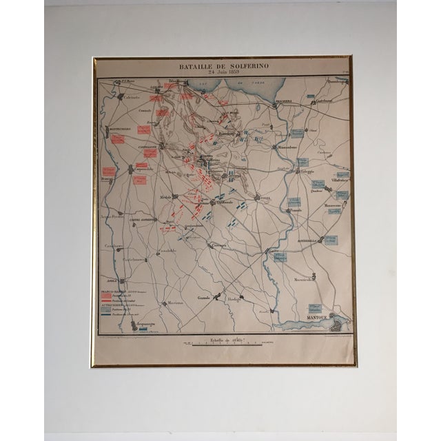 Battaille De Solferino 24 Juin 1859 Antique French Map (Matted) | Chairish