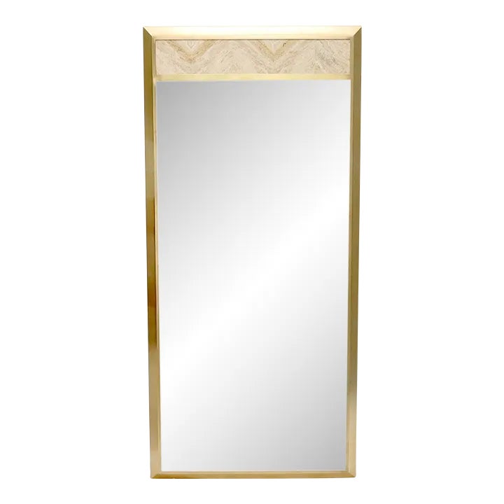 Beveled Solid Brass Travertine Insert Frame Mid-Century Modern Wall ...