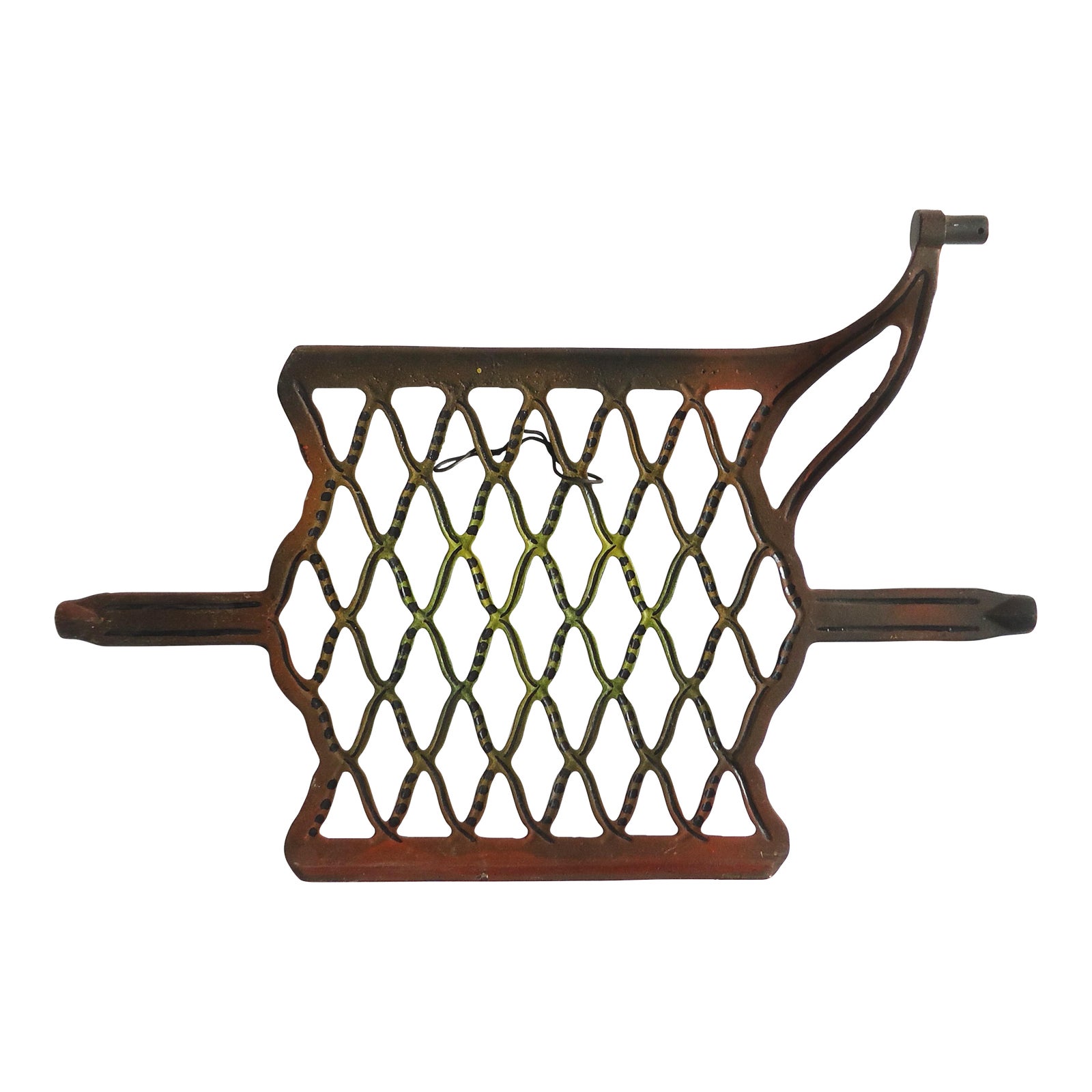 Painted Antique Sewing Machine Treadle Object Folk Art | Chairish