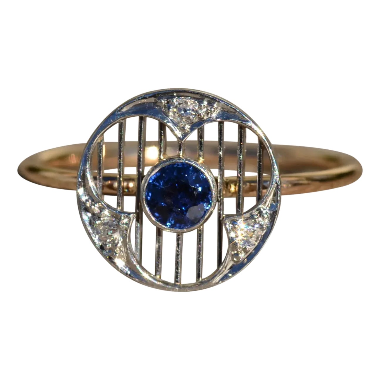 The Budarah: Antique Platinum and 18 Karat Yellow Gold Sapphire and ...