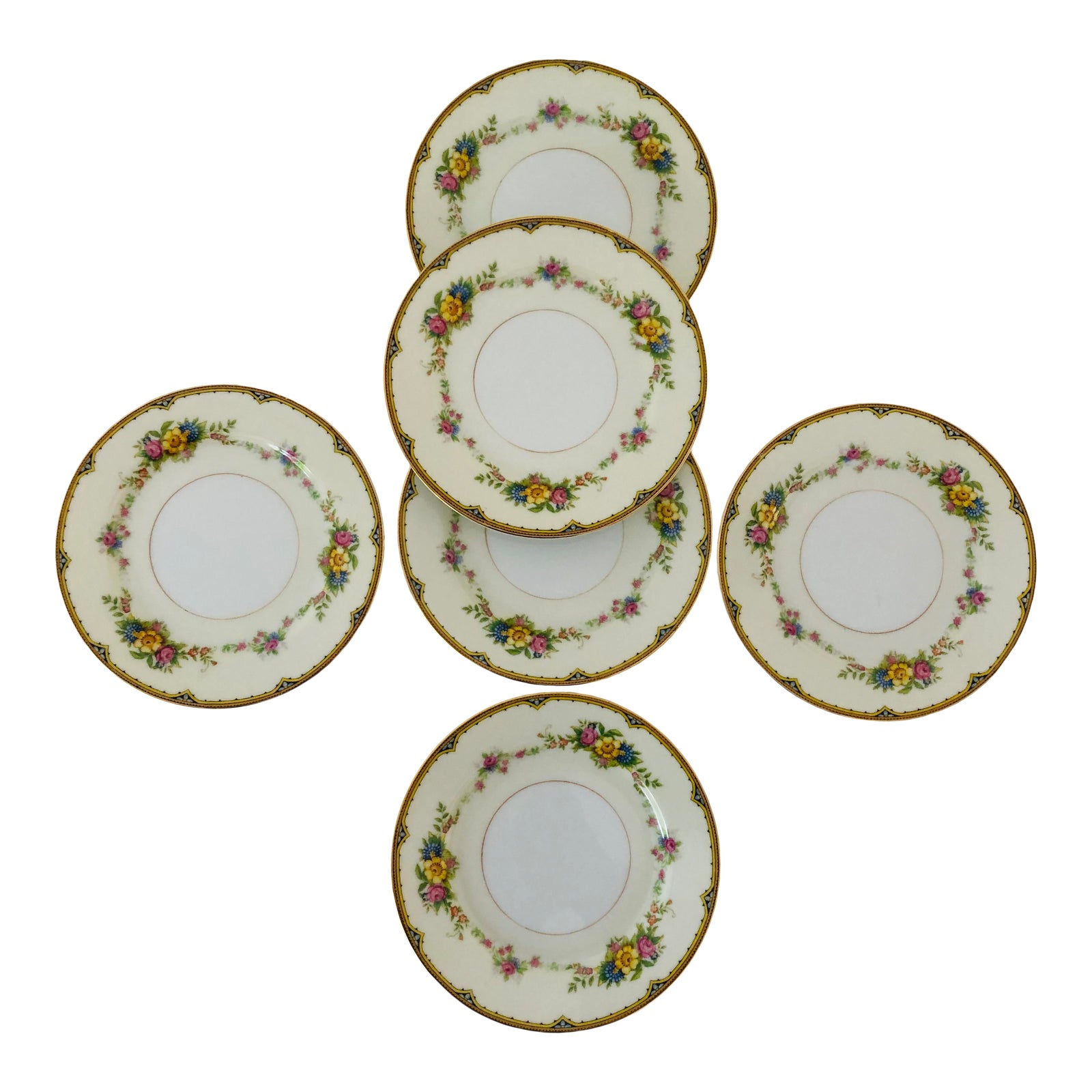 Noritake China Marked “m” Japan Bread , Dessert Plates S/6 | Chairish