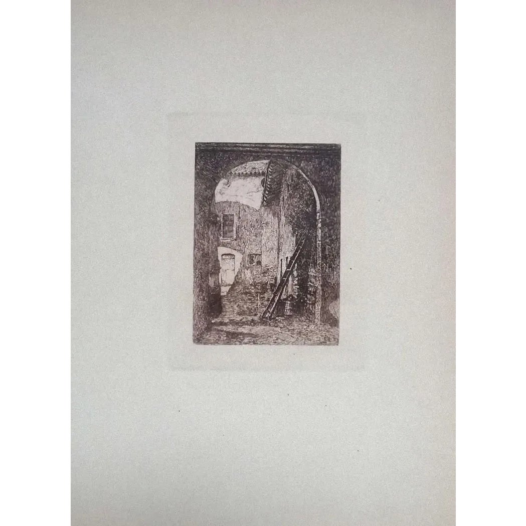 Luca Beltrami - Lombard Farmhouse - Original Etching on Cardboard ...