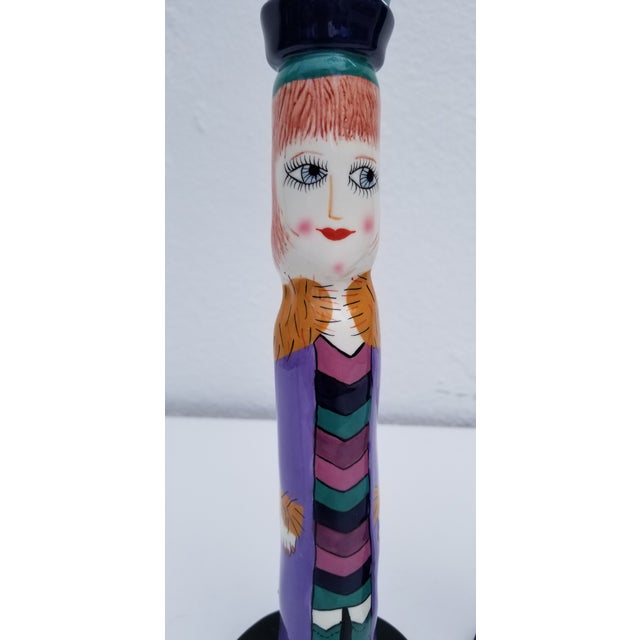 Susan Paley Artistic Hand Painted Ceramic Candle Holders - a Pair ...