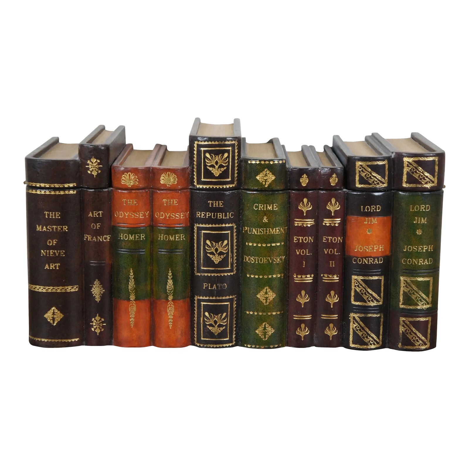 Late 20th Century Maitland - Smith Tooled Leather Faux False Library ...