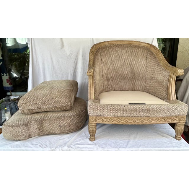 Late 20th Century Neoclassical Flair Gold Club Chairs by Bernhardt- a ...