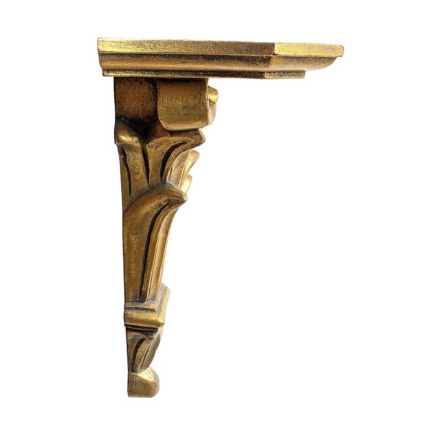 Vintage Italian Gilded Gold Wall Bracket Shelf | Chairish