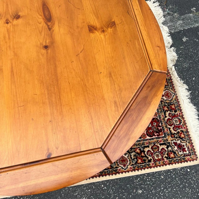 Mid-20th Century Round Pine Coffee Table | Chairish
