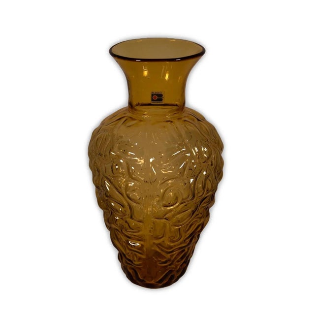 Blenko Topaz Textured Vase Model 9116S Mid Century Modern | Chairish