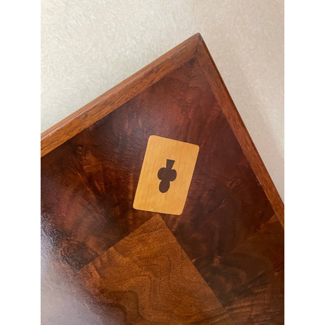 Antique Inlay Wood Card Table | Chairish