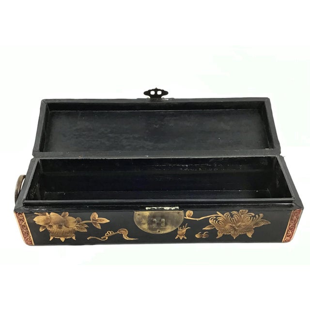 1910s Chinese Leather Money Box Pillow | Chairish