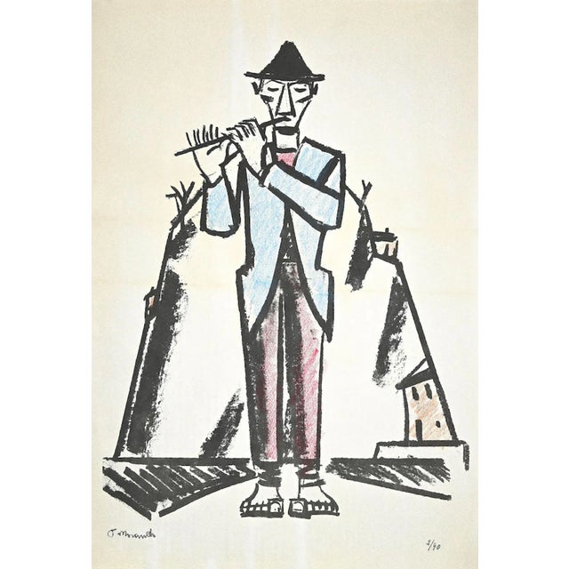 Pietro Morando, Piper, Original Lithograph, 1960s | Chairish