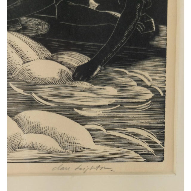 20th Century American Woodblock Print "Corsican Washerwomen" by Clare ...