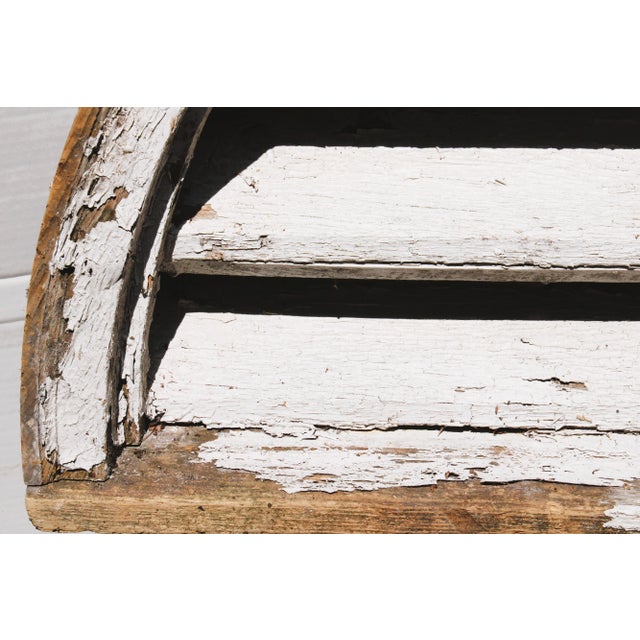 Antique Louvered Gable Vent, Architectural Salvage, Chippy White Attic ...