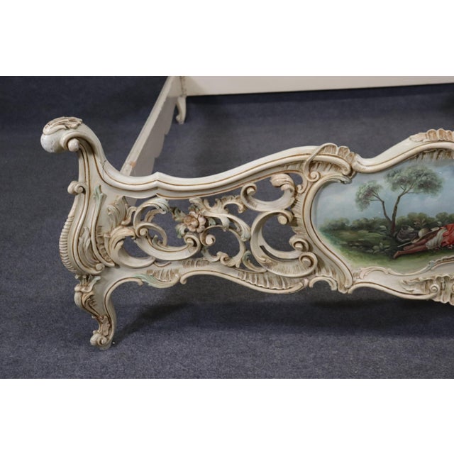 Over-Sized Queen Size Carved Italian Vernis Martin Painted Rococo Bed ...