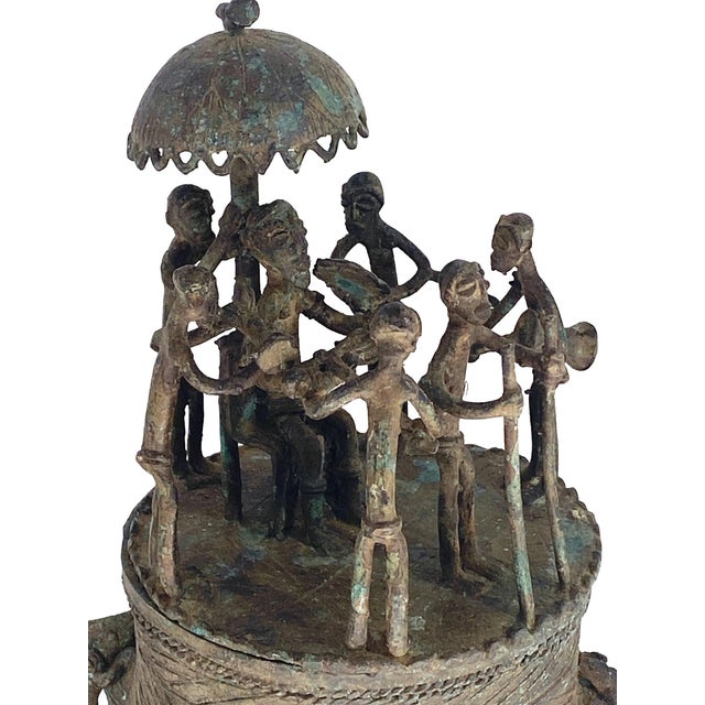 African Cast Bronze Vessel Kuduo Ashanti Tribe Ghana 12" H | Chairish