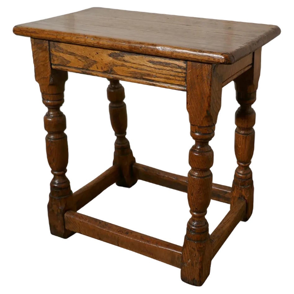 19th Century Golden Oak Joint Stool, 1850s | Chairish