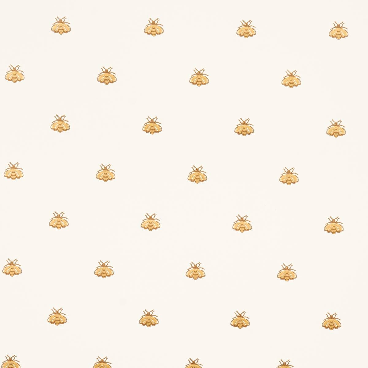 SAMPLE - Schumacher Hubert's Bees Wallpaper In White & Gold | Chairish