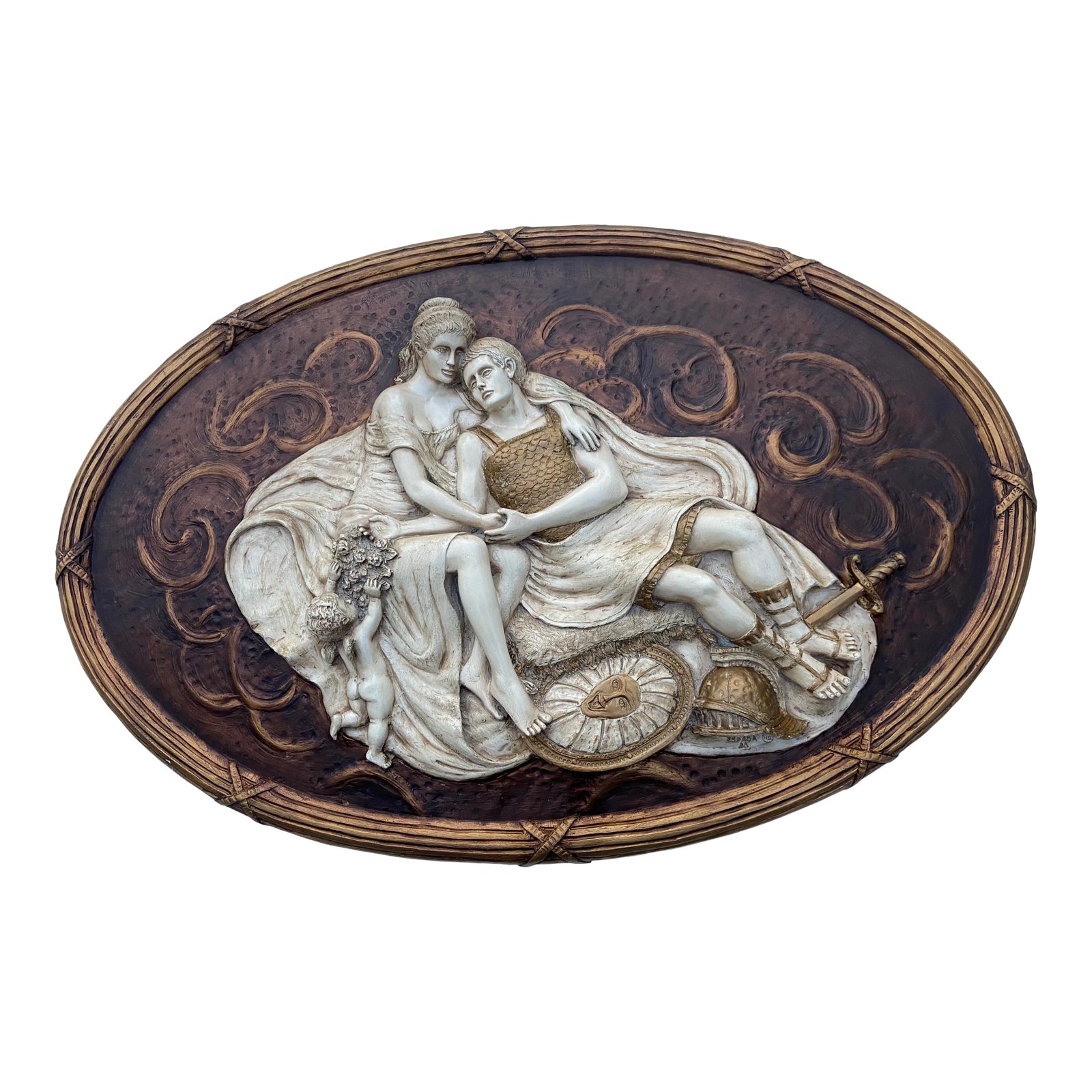 Mid 20th Century Neoclassical Greek Goddess Sculpture Wall Art Hanging ...