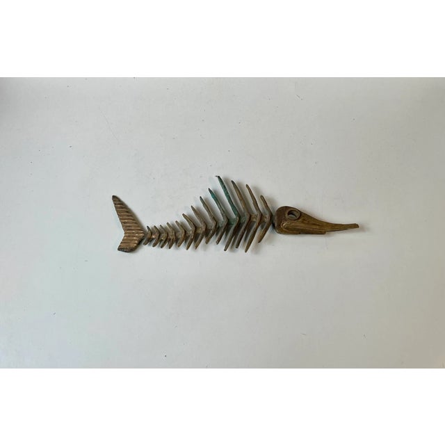 Brutalist Primeval Sword-Fish Skeleton in Bronze by Peder Evald Madsen ...