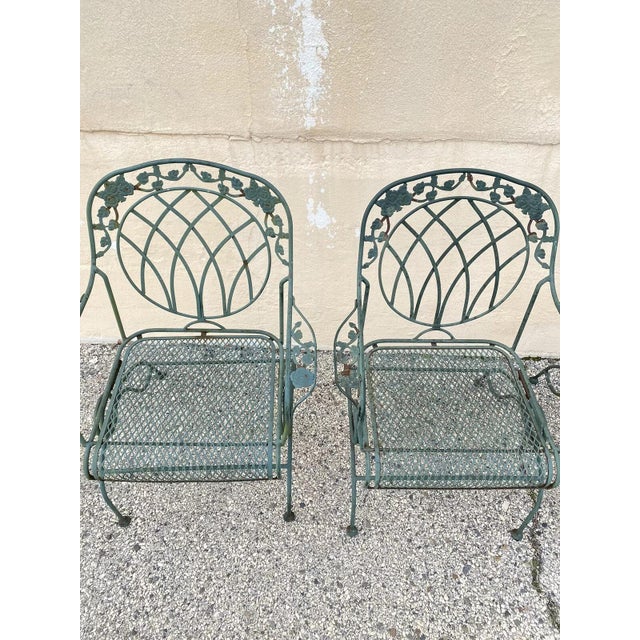 Mid 20th Century Wrought Iron Green Woodard Rose Style Garden Patio ...