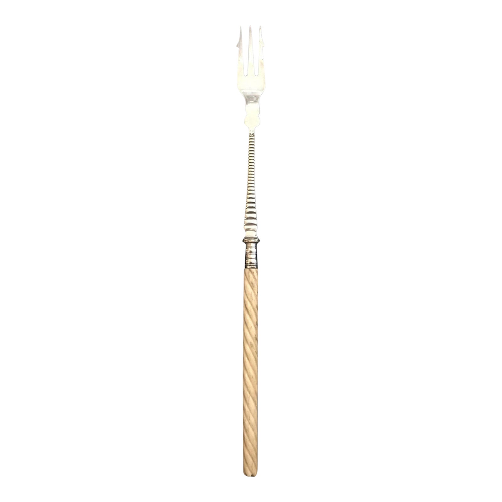 19th Century British Silver and Bone Pickle Fork or Hors d'Oeuvres Fork ...