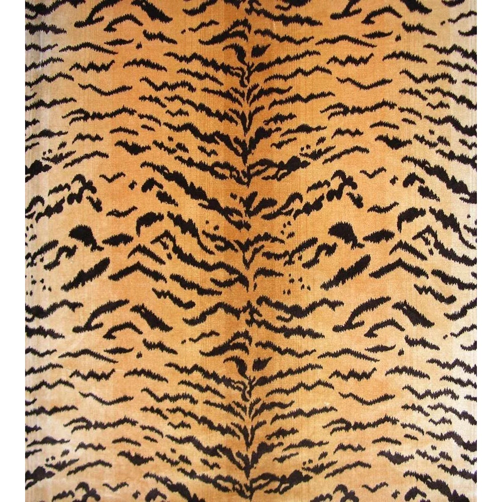 Sample - The House of Scalamandré Tiger - Silk Fabric, Brown on Gold ...