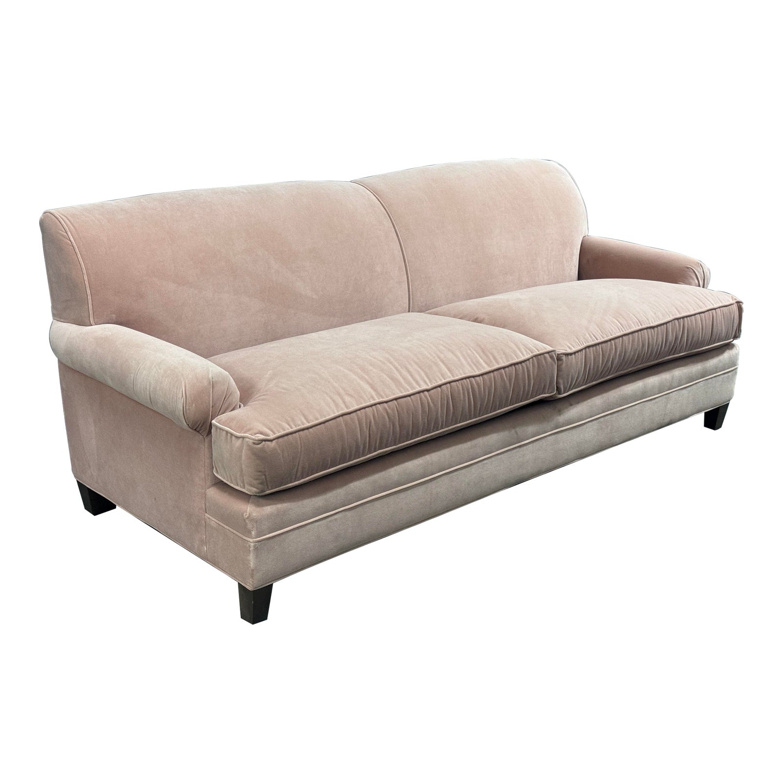 Custom Design Dusty Rose Performance Velvet Sofa | Chairish