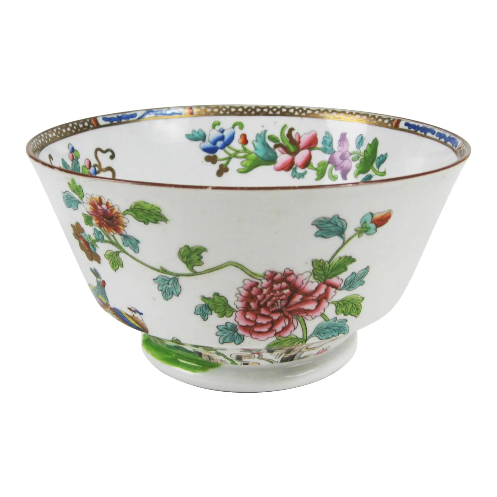 Josiah Spode Peacock Bowl - C. 1815 - England | Chairish