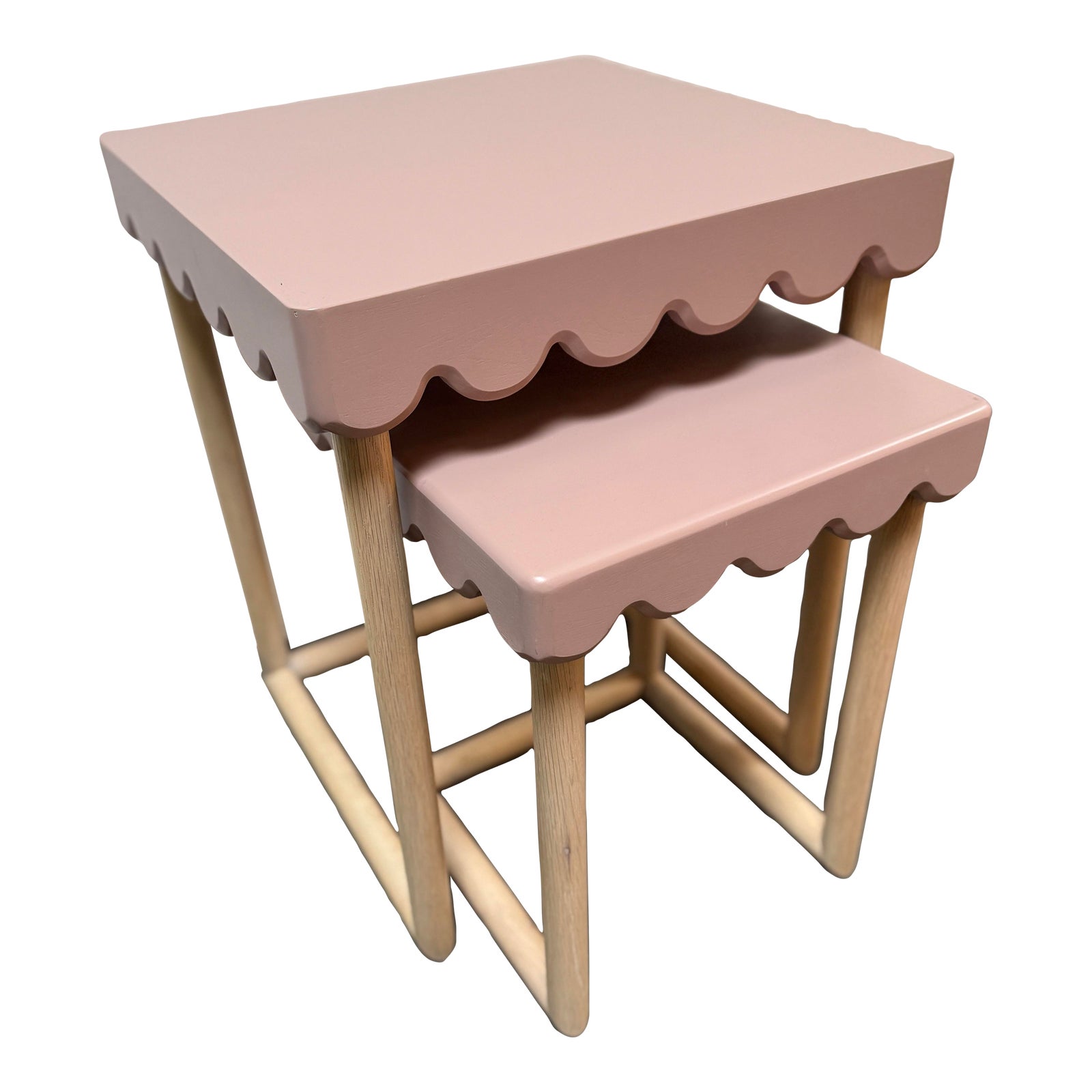 Whimsical Painted Nesting Tables, a Pair | Chairish