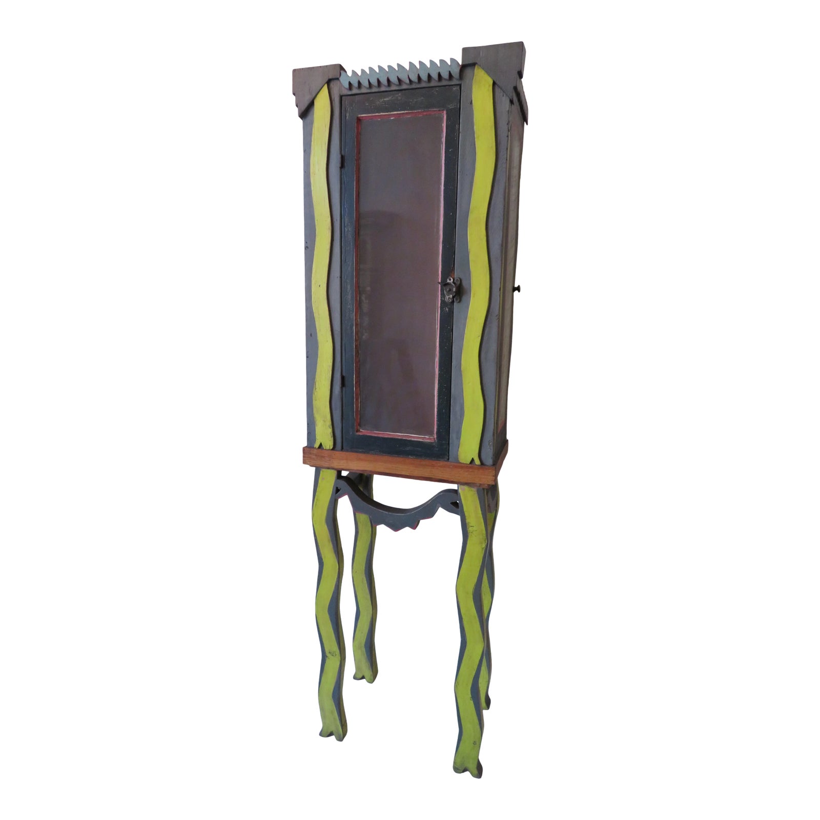 1980s Dan Abramson Postmodernist Bar Cabinet | Chairish