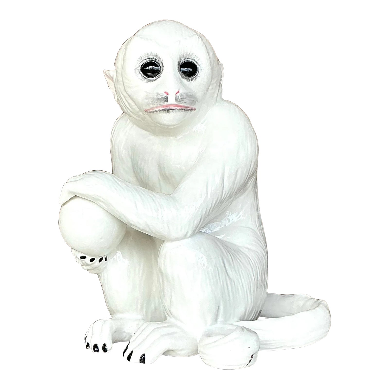 Vintage Italian Glazed Ceramic Monkey | Chairish