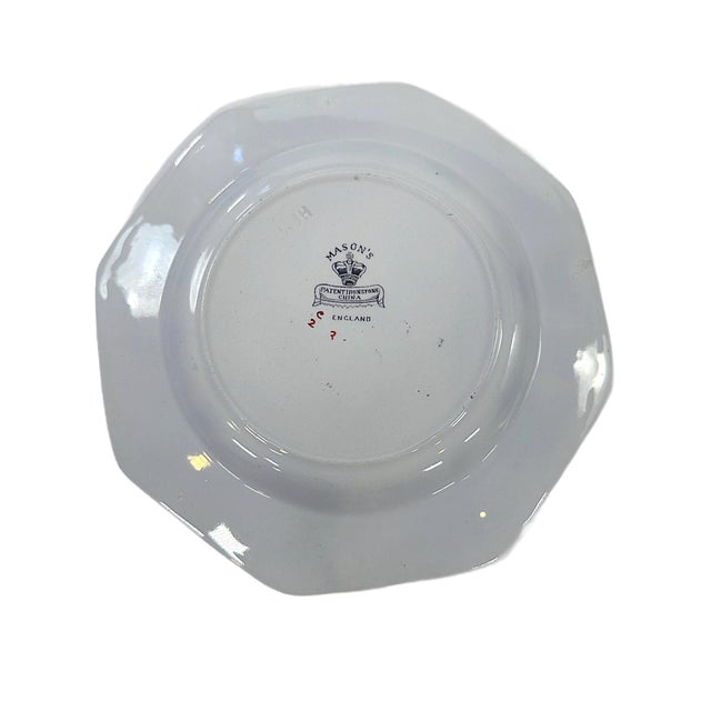 19th Century Mason's Ironstone Lapis Ground Floral Octagon Plate | Chairish