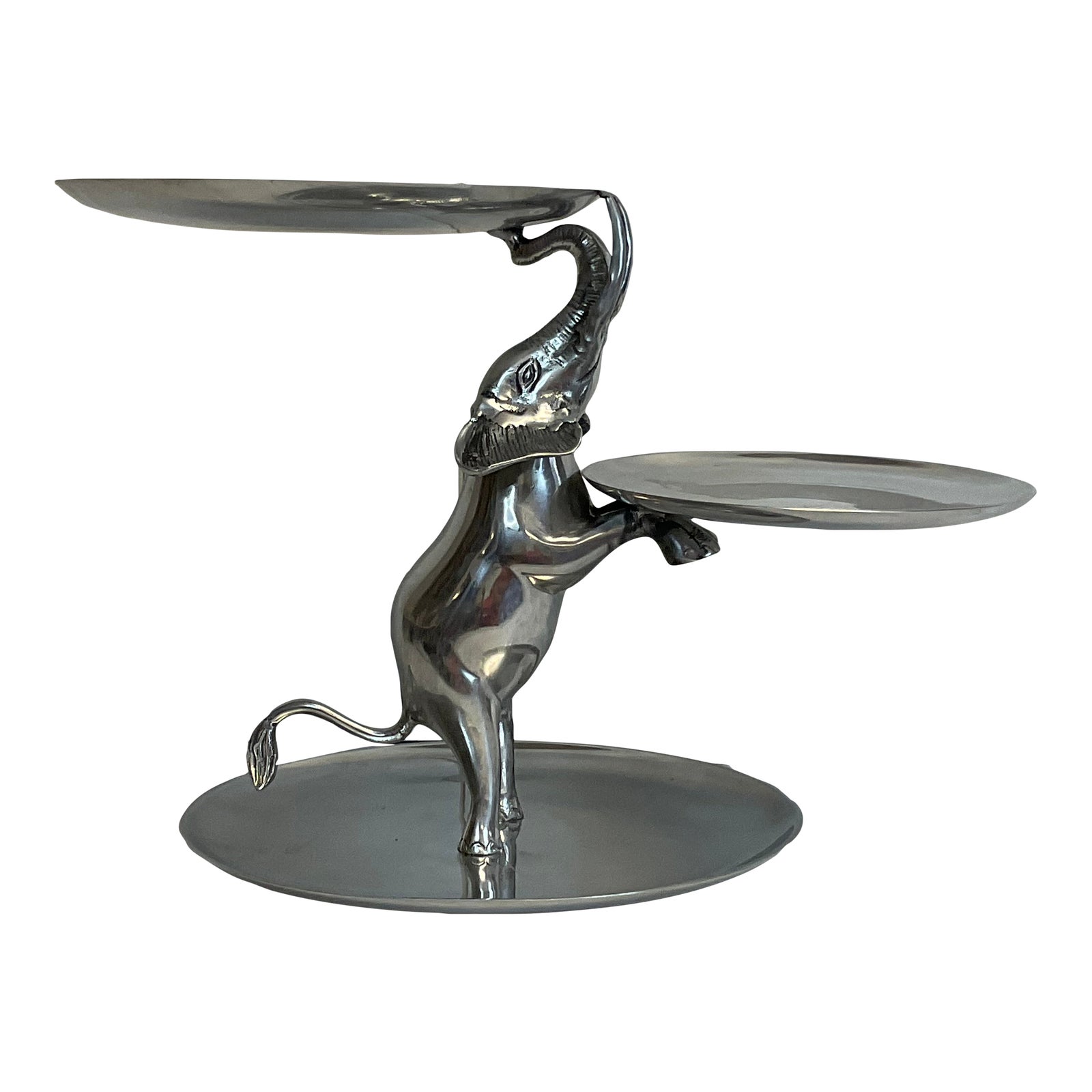 Vintage Hollywood Regency Elephant Tri-Level Serving Platter Sculpture ...