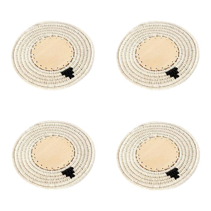 Round Coasters Cream - Set of 4 | Chairish