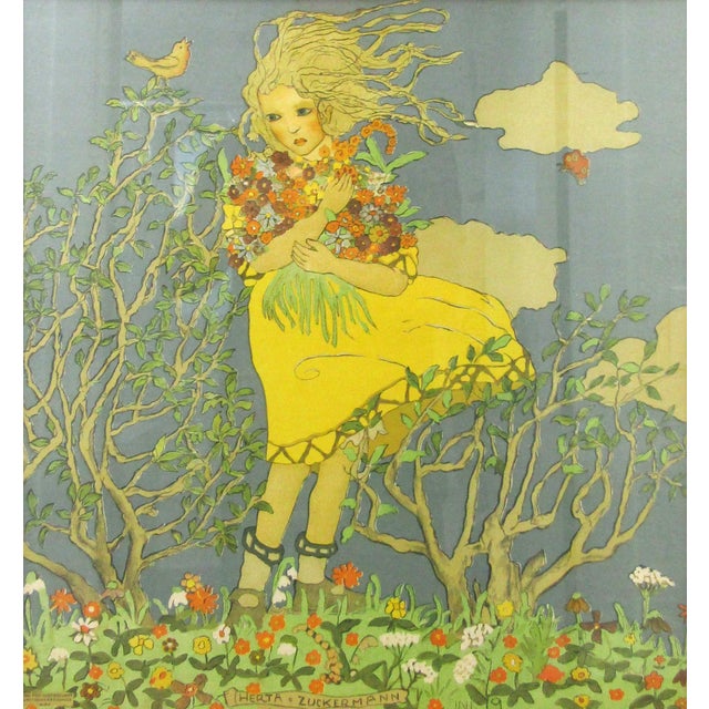 Early 1900s Antique Secessionist Lithograph Herta Zuckermann Vienna ...