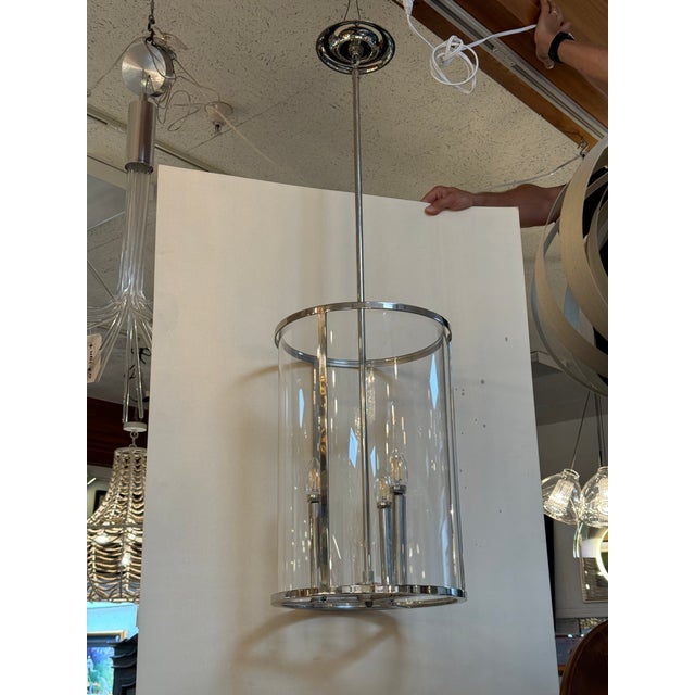 Urban Electric Altamont Open Nickel + Glass Pendant | Chairish