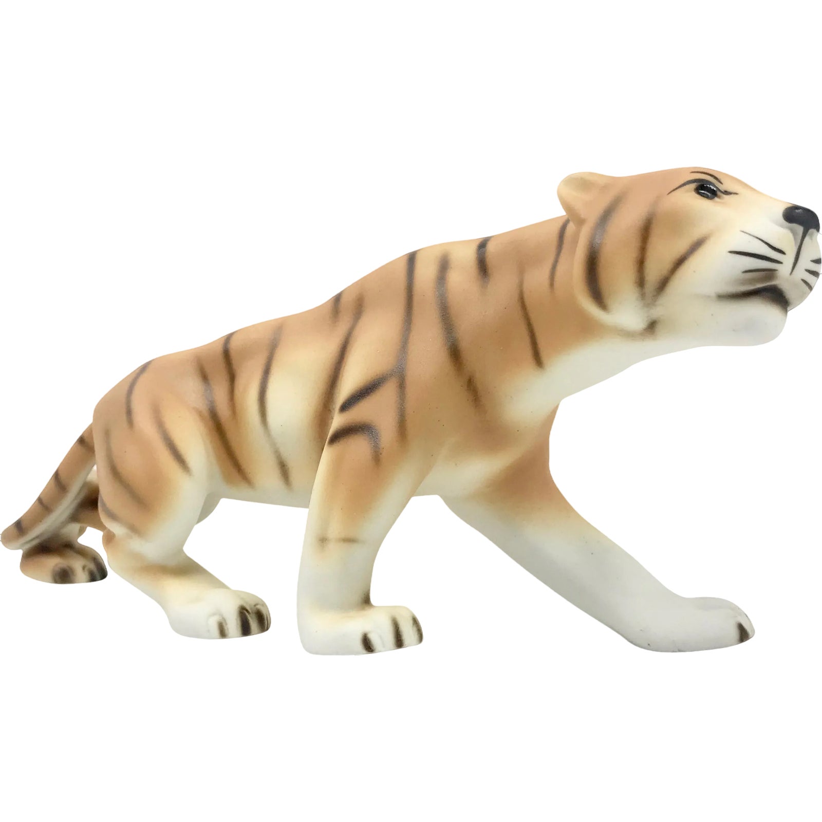 Pottery Tiger Figurine by Royal Dux Bohemia, 1960s | Chairish