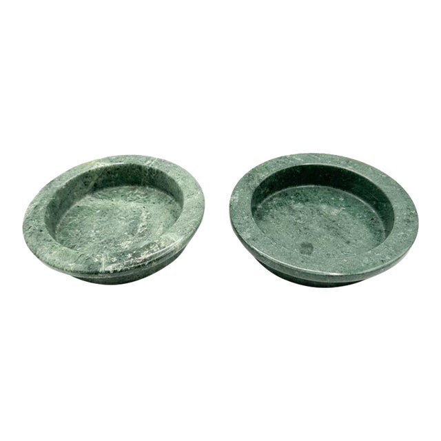 Vintage 1980s Green Marble Wine Bottle Coasters- a Pair | Chairish