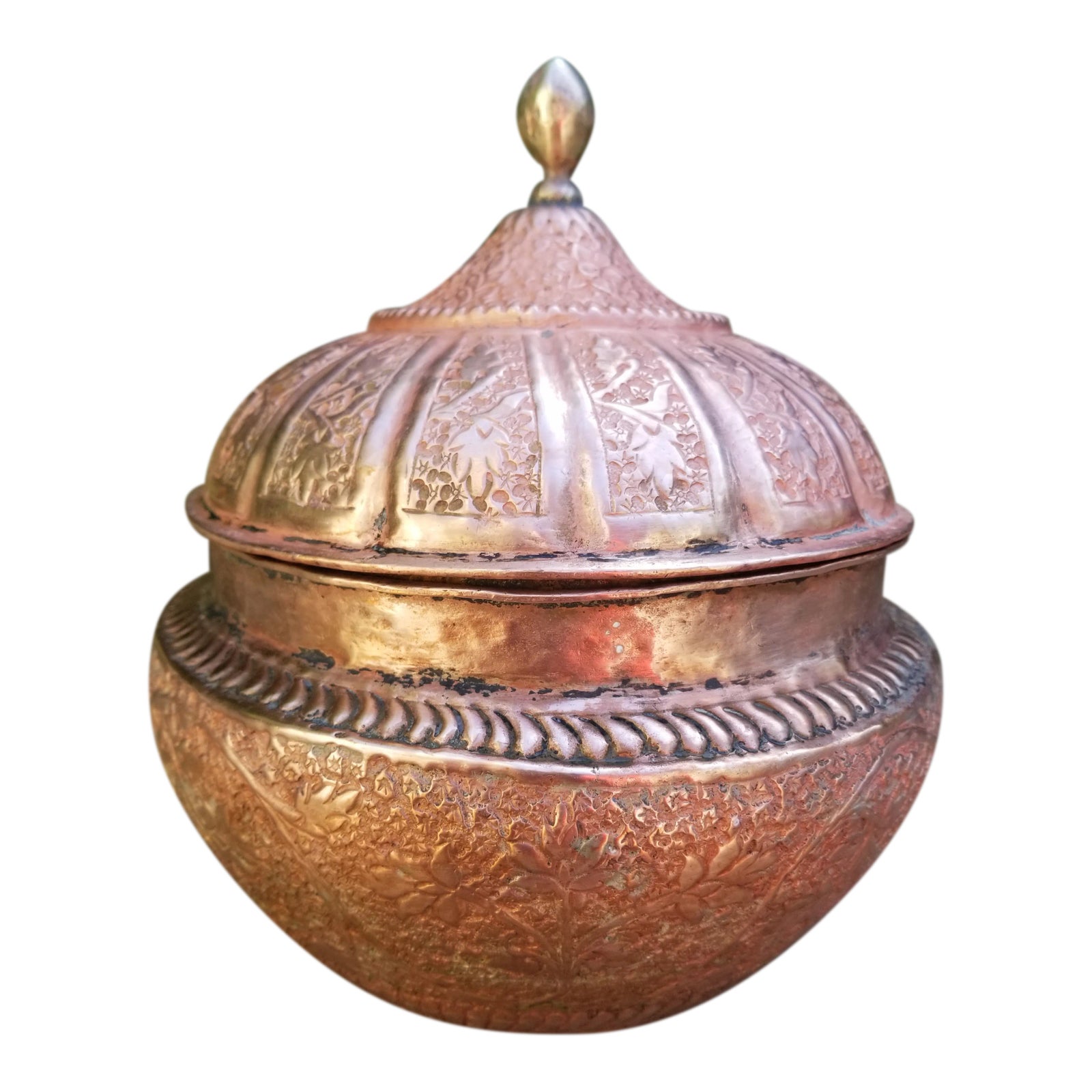 19th Century Handcrafted Copper Pakistani Storage Jar | Chairish
