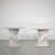 Modern Stacked Spiral Helix Faux Stone Textured Pedestal Side Tables - a Pair | Chairish